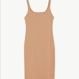Zara | Dresses | Zara Sand Colored Basic Dress With Straps | Poshmark